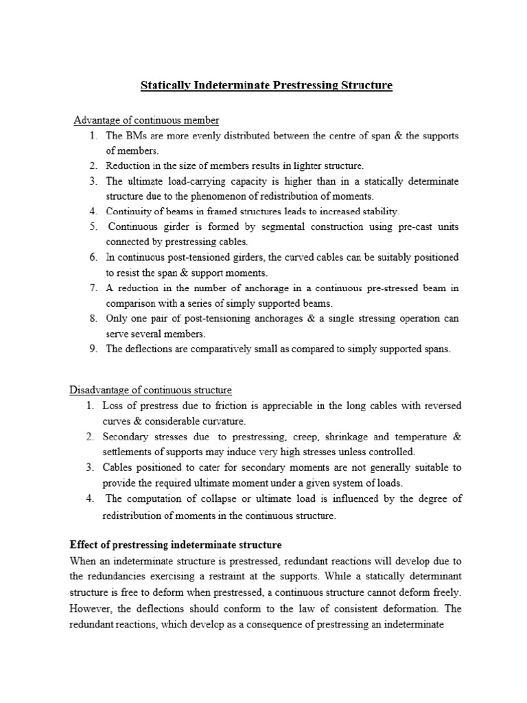 Statically Indeterminate Structure | PDF