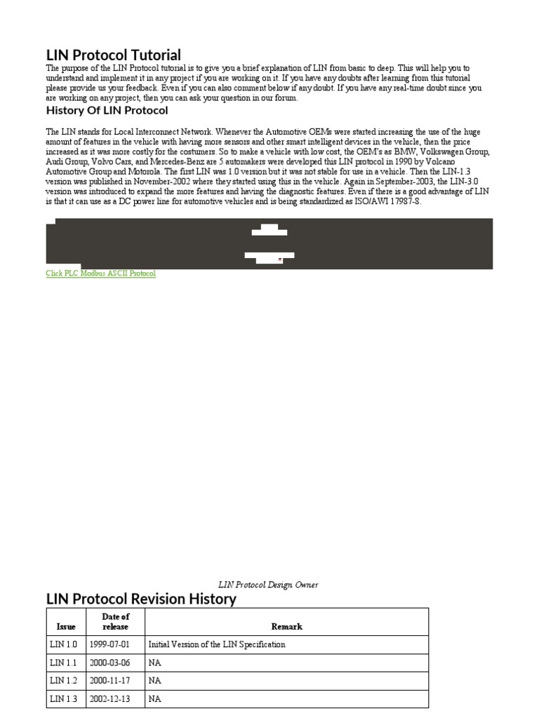 Lin Protocol | PDF | Computing | Electronics