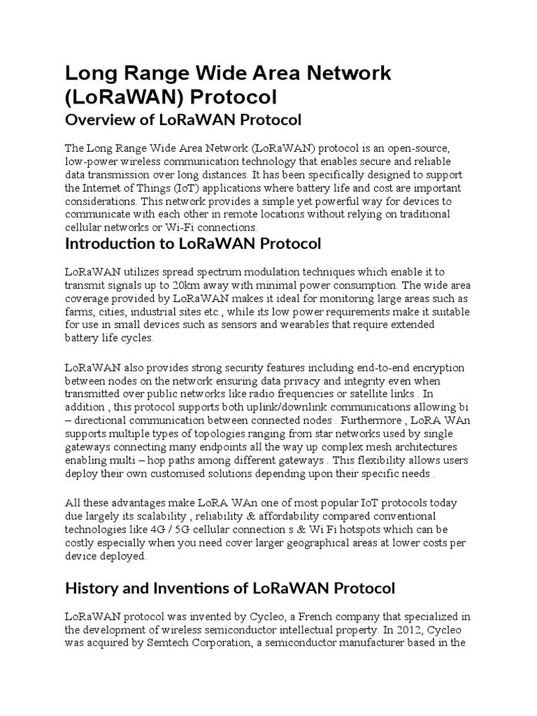 Lorawan Protocol | PDF | Osi Model | Computer Network
