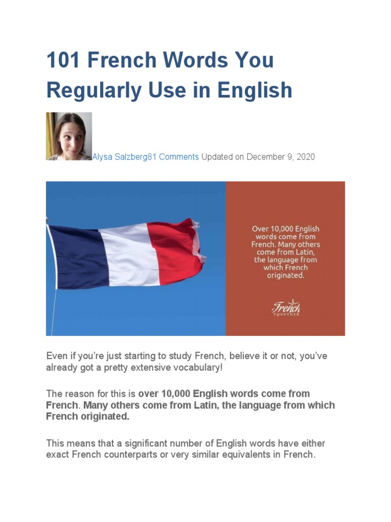 French Words You Regularly Use in English | PDF | English Language ...