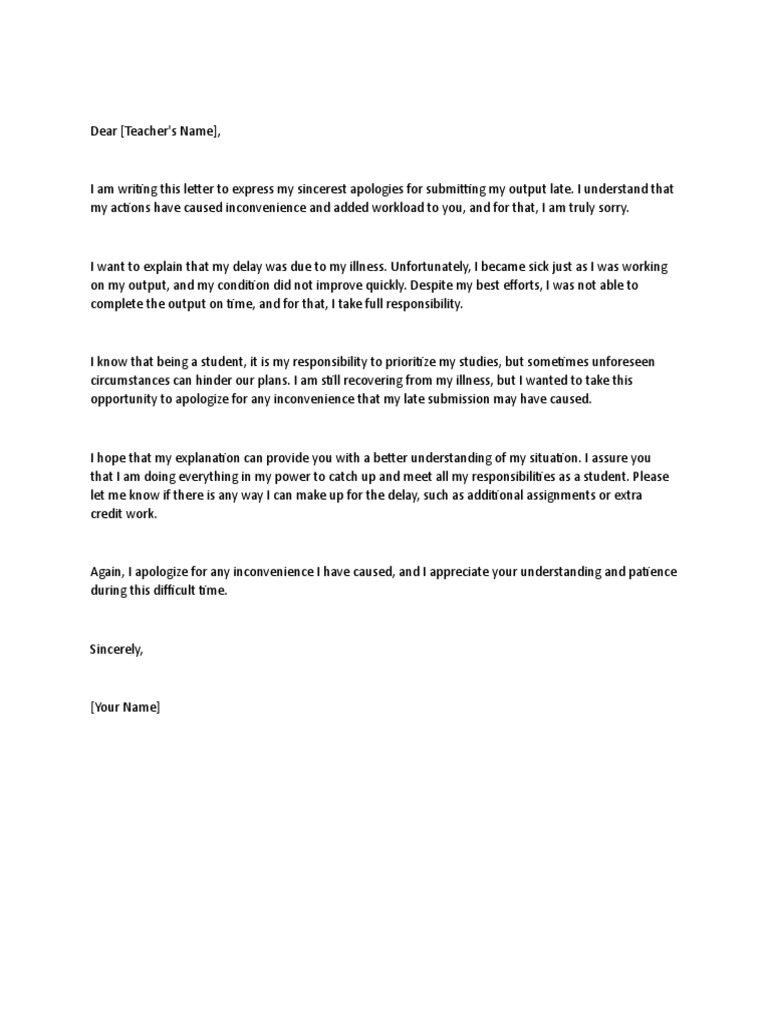 Apology for Late Assignment Submission | PDF | Career & Growth