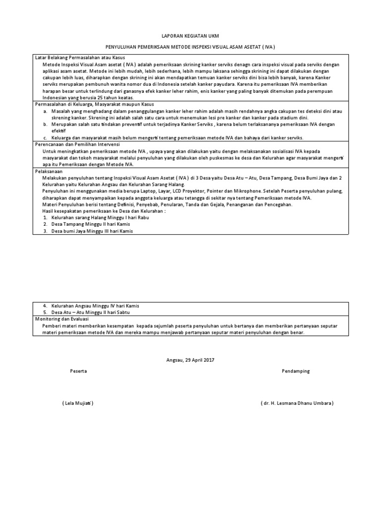 Laporan Kegiatan Ukm Iva Erna | PDF