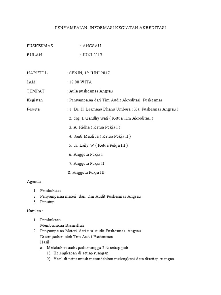 Notulen Akreditasi Erna | PDF