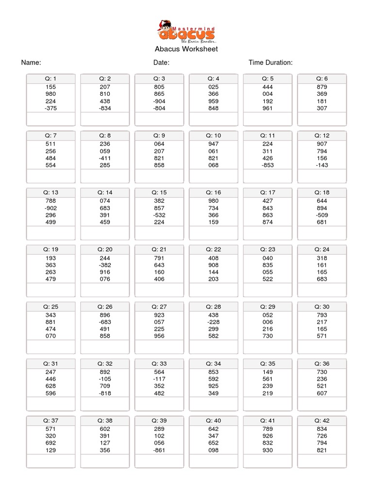 Addition-Subtraction-50 New | PDF