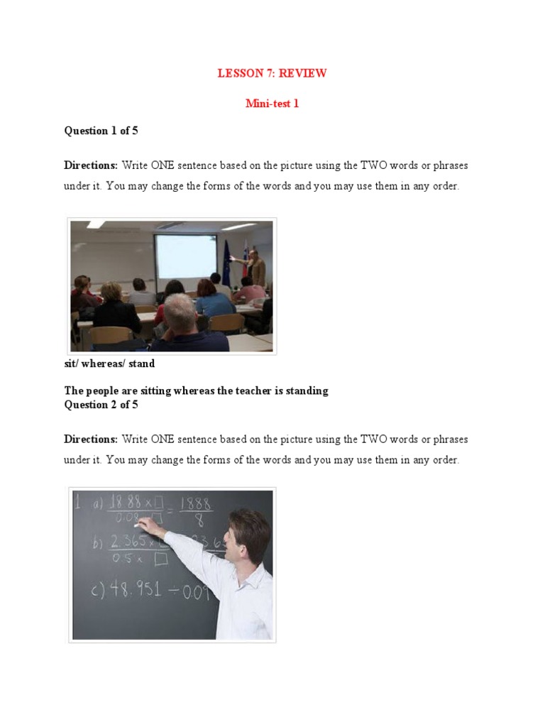 Writing LV2 - Lesson 7 Key | PDF | Phrase | Linguistics