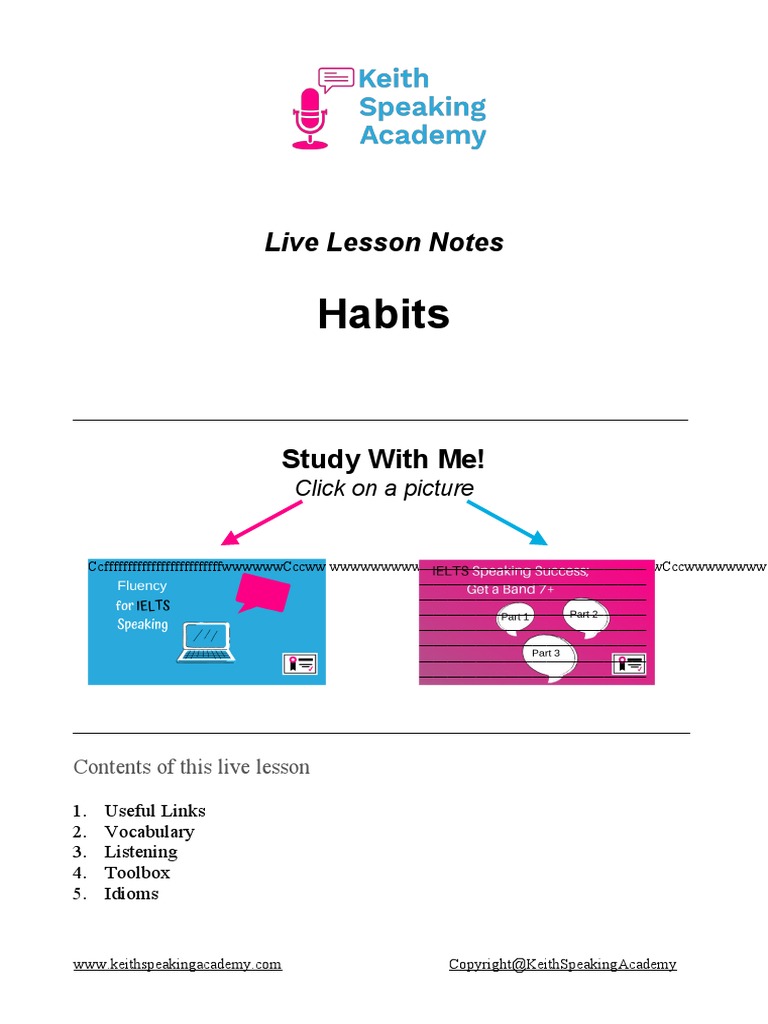 Habits Lesson Notes | PDF | Habits | International English Language ...
