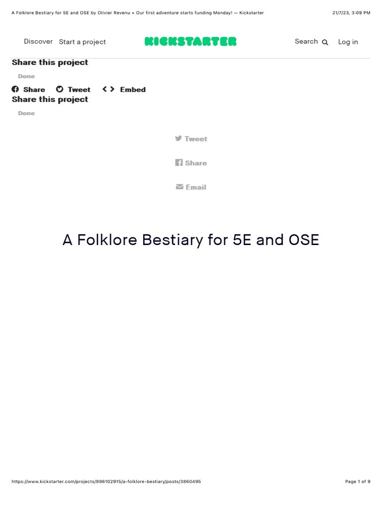 A Folklore Bestiary for 5E & OSE | PDF | Home & Garden