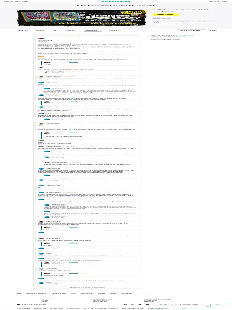 A Folklore Bestiary For 5E and OSE by Olivier Revenu - Kickstarter | PDF | Kickstarter