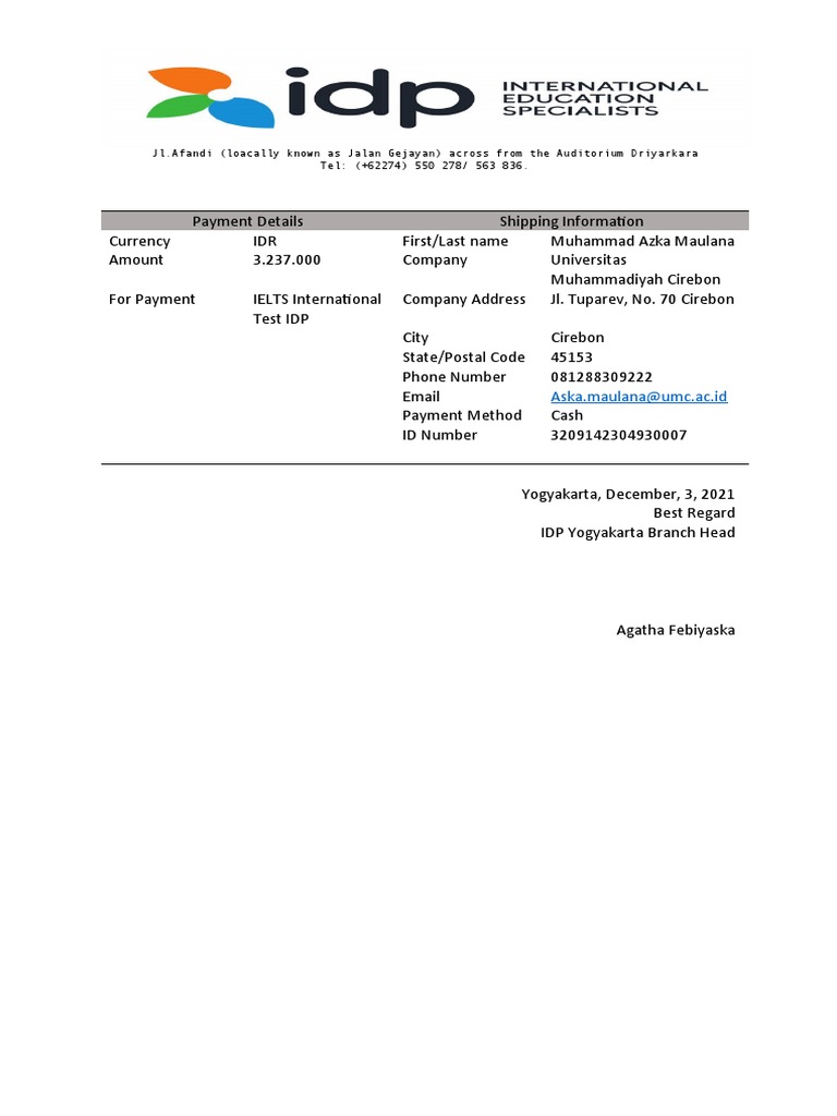 Payment Details Ielts 2 | PDF | Service Industries | Money