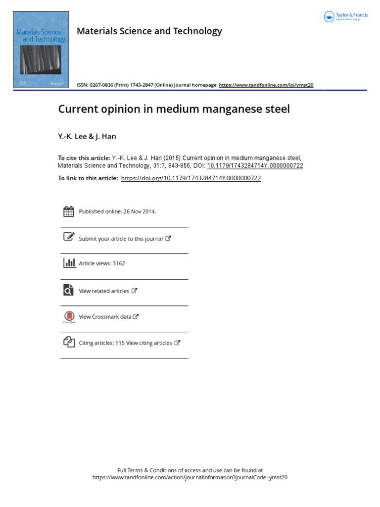 MST-15!31!843-Current Opinion in Medium Manganese Steel | PDF | Steel | Deformation (Engineering)
