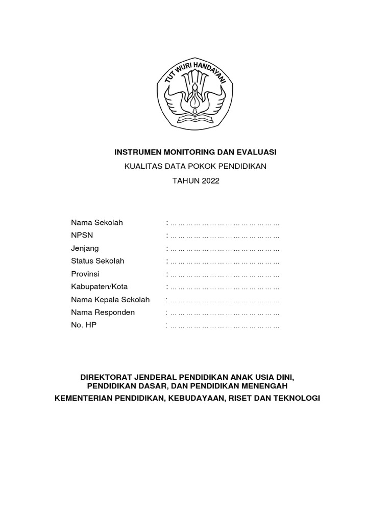 Instrumen Kunjungan Ke Sekolah Sasaran DAK Fisik - PUPR (Format) | PDF