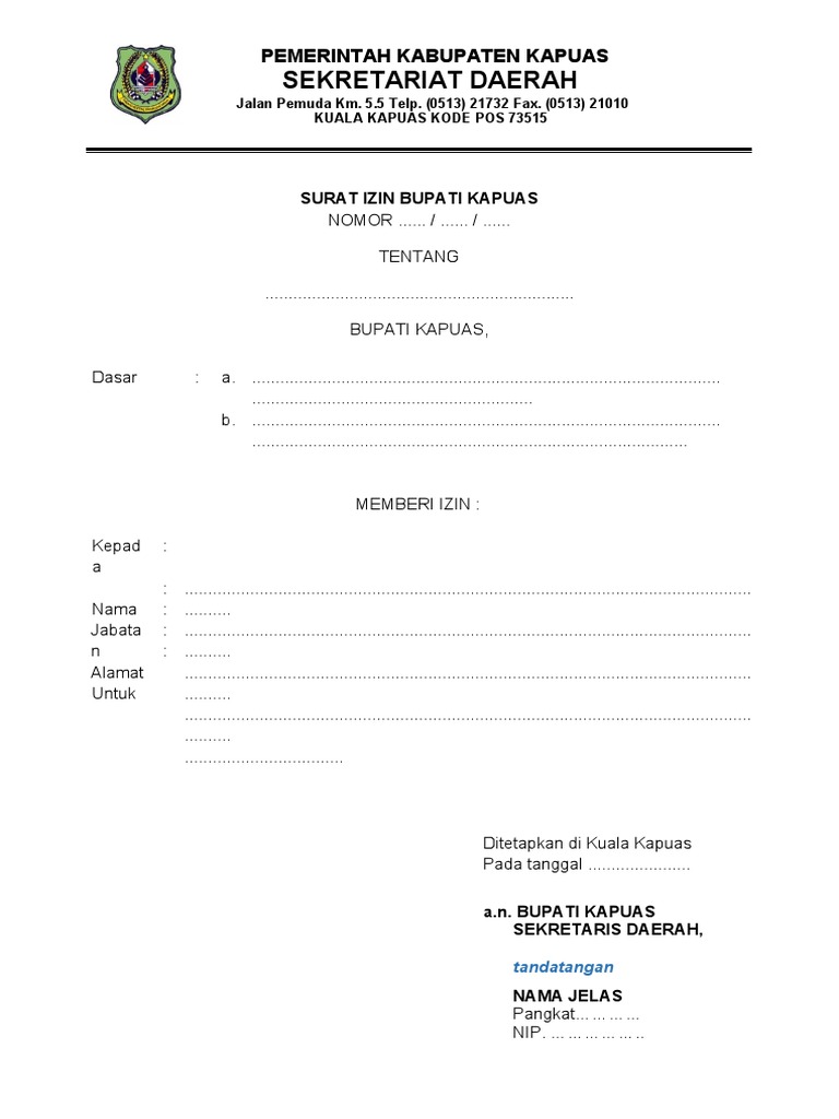 Surat Izin Setda | PDF