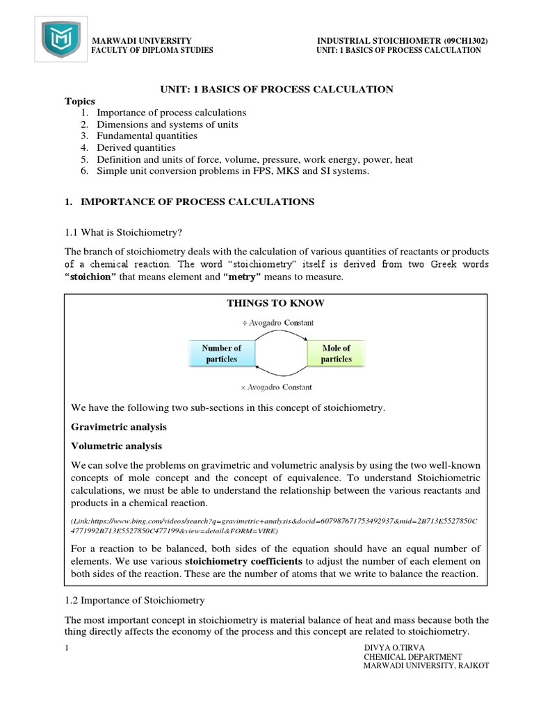 Chapter No.1 (Basics of Process Calculations) PDF | PDF | Calorie ...