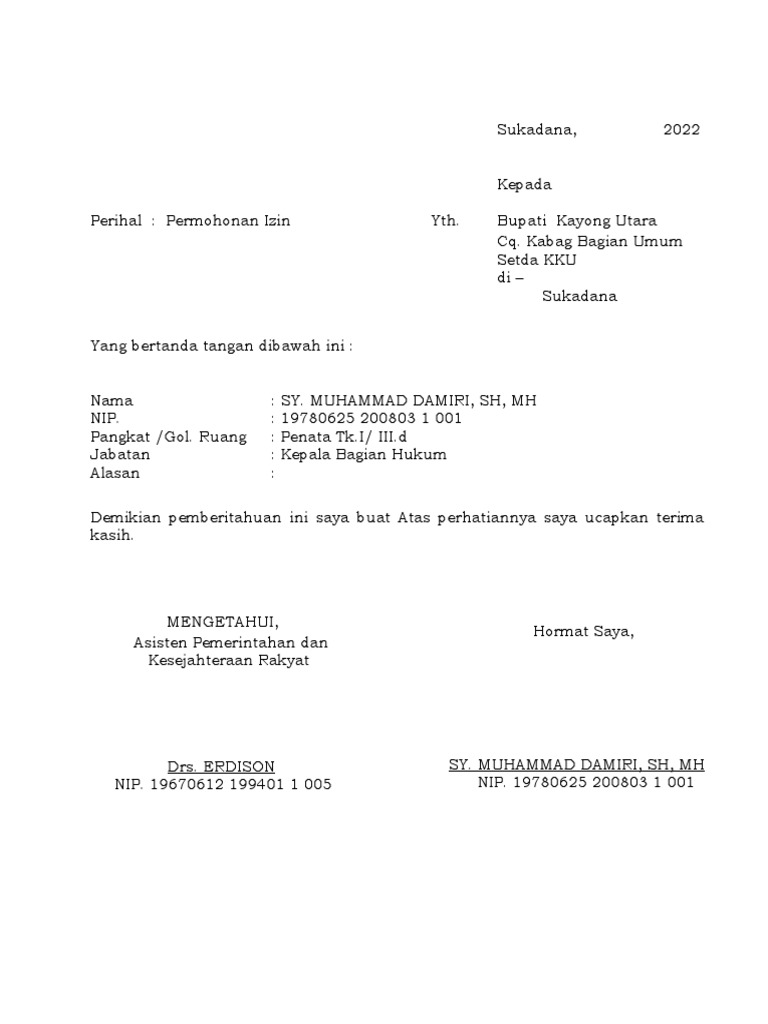 Surat Izin | PDF