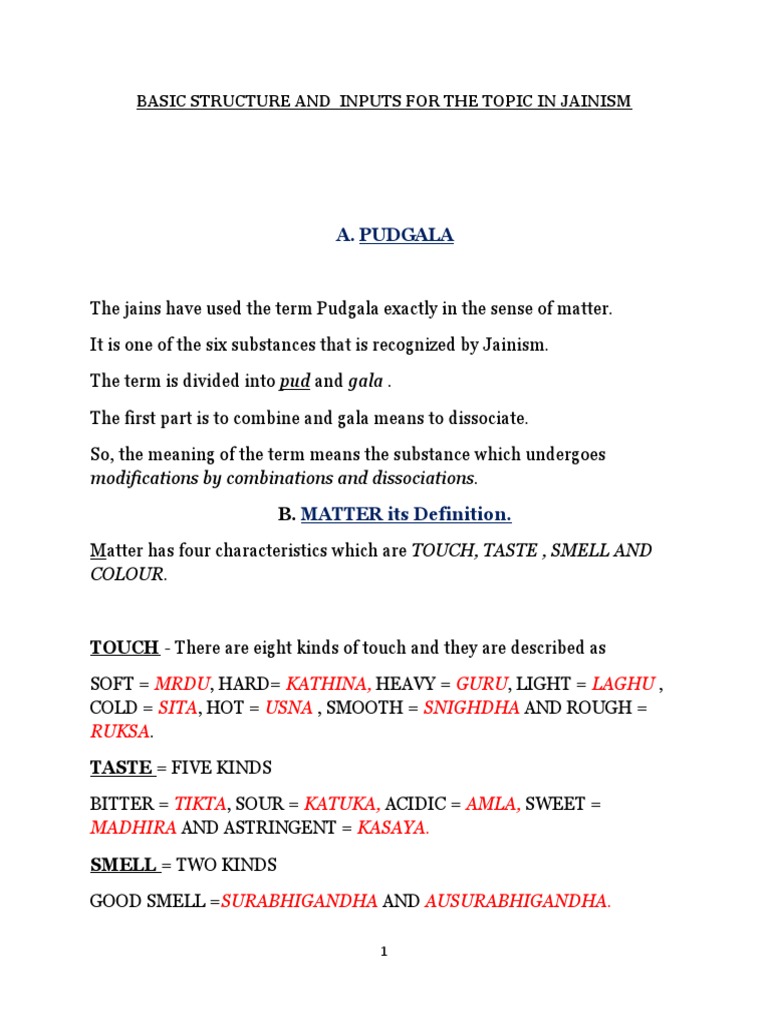 Structure Jainism | PDF | Matter | Karma