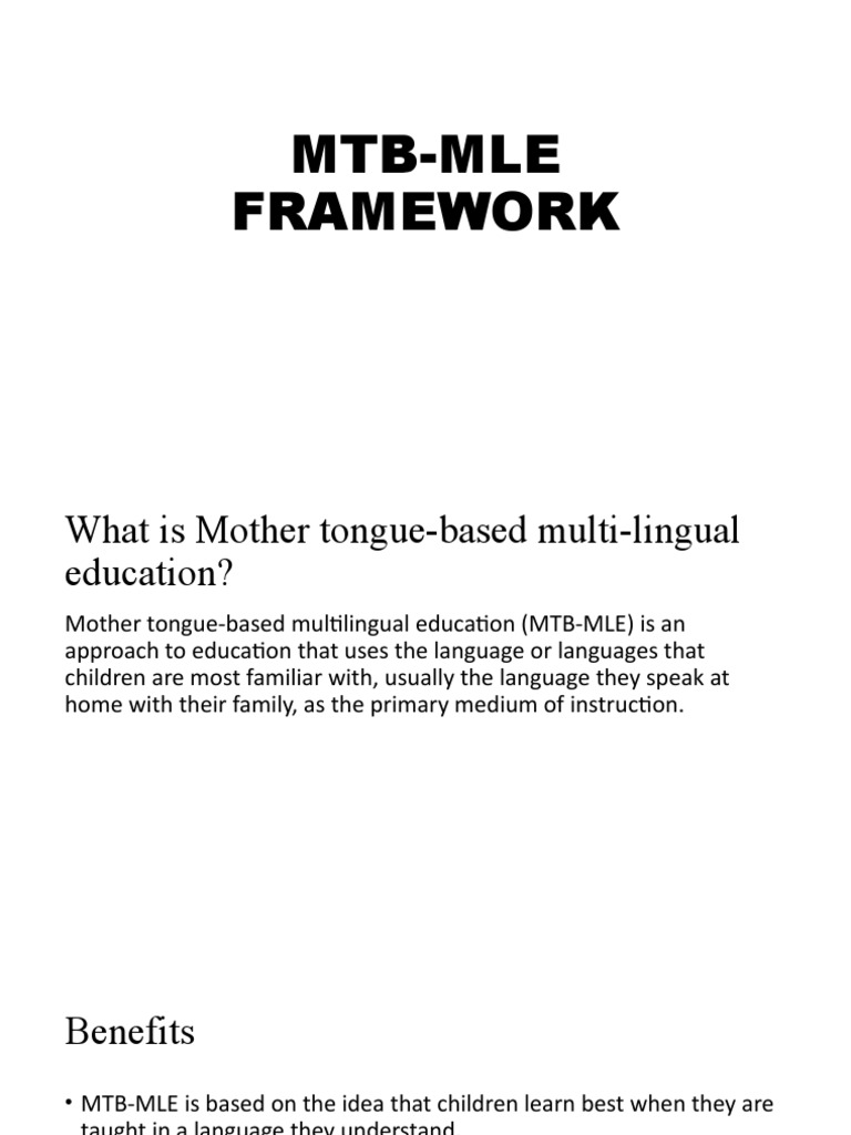 Understanding MTB-MLE Framework | PDF | Language Arts & Discipline