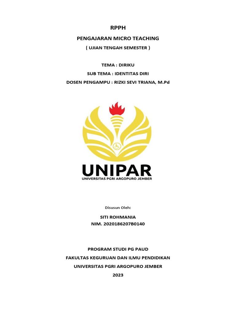 RPPH Diriku | PDF | Kesehatan Holistik | Sains & Matematika