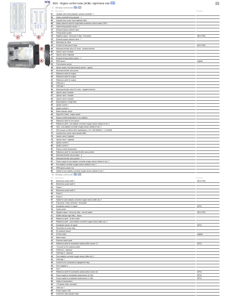 Pin Out ECU 458 | PDF | Throttle | Systems Engineering