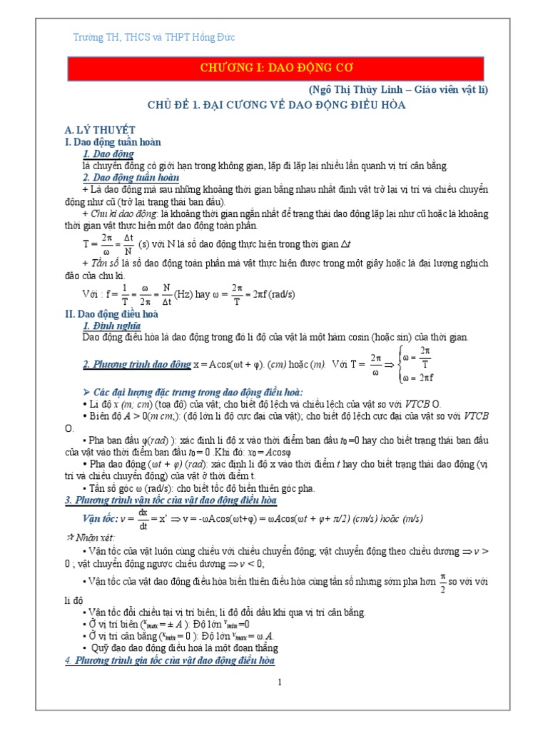 CHU DE 1. DAI CUONG VE DAO DONG DIEU HOA Linh L | PDF