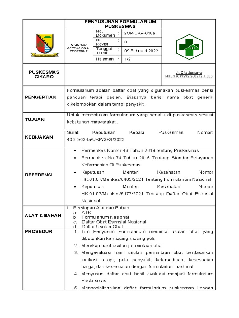 048a Penyusunan Formularium Puskesmas Pdf