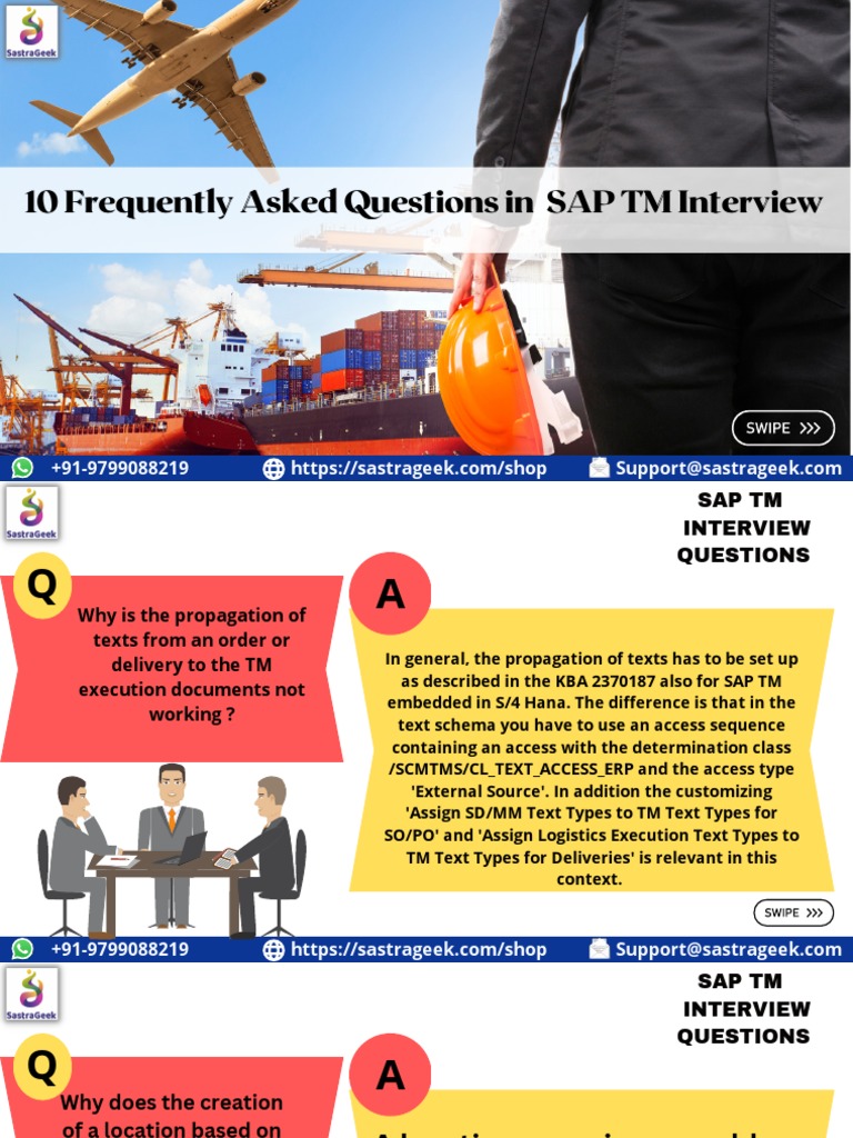 10 Frequently Asked Questions in SAP TM Interview | PDF | Information Science | Information ...