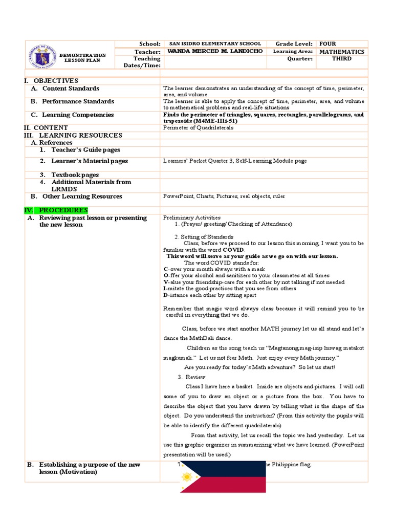Math 4-Solving The Perimeter of Quadrilaterals | PDF | Area | Rectangle