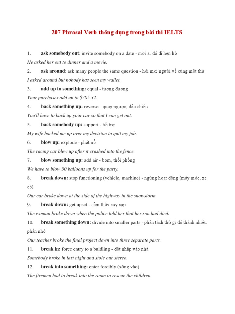 207 Phrasal Verb Thông D NG | PDF