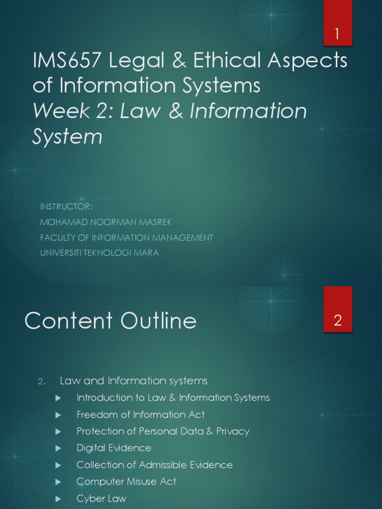 CHAPTER 2. Law and Information Systems | PDF | Evidence (Law) | Patent