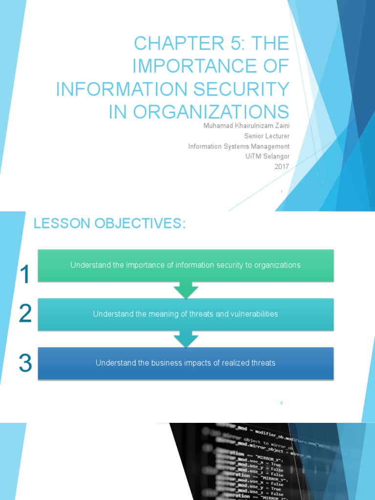 CHAPTER 5. Important Security in Organisation | PDF | Vulnerability (Computing) | Security