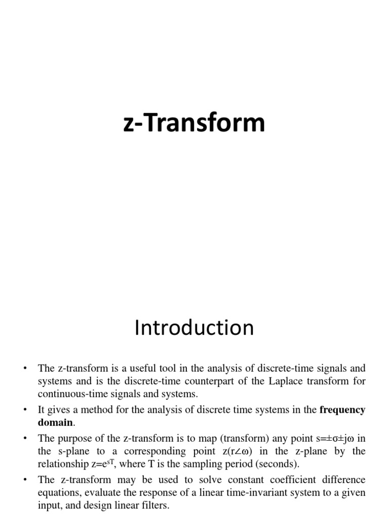 Unit 2 - Z Transform | Download Free PDF | Laplace Transform | Electrical Engineering