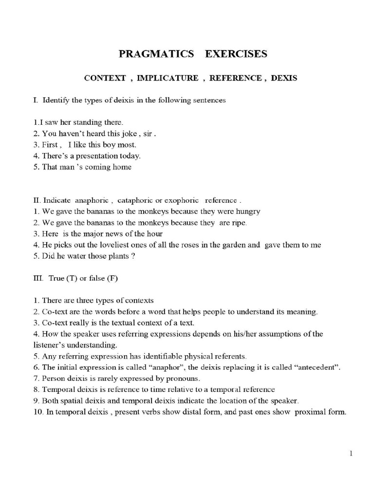 Exercises For Prag | PDF