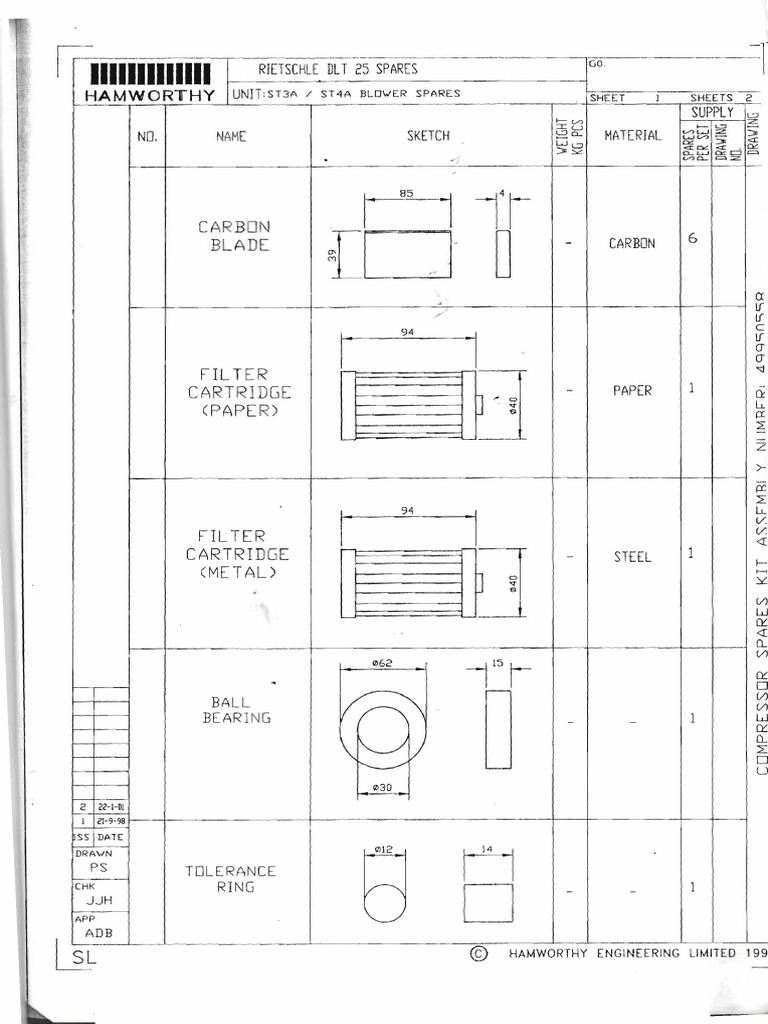 DLT 25 Hamworthy Compressor Spares | PDF