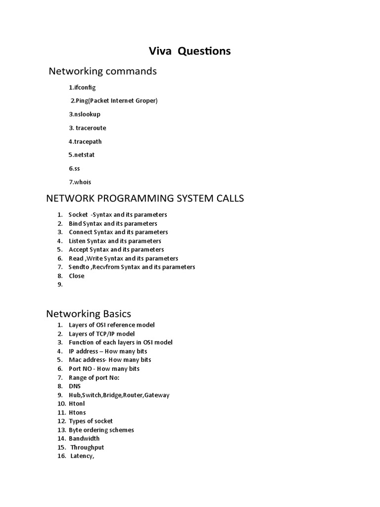 Viva Questions | PDF