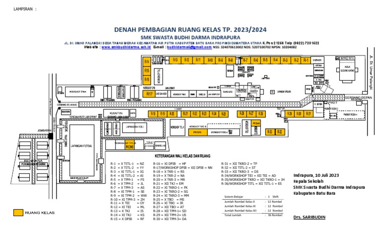Denah Ruang Kelas Tp. 2023-2024 | PDF