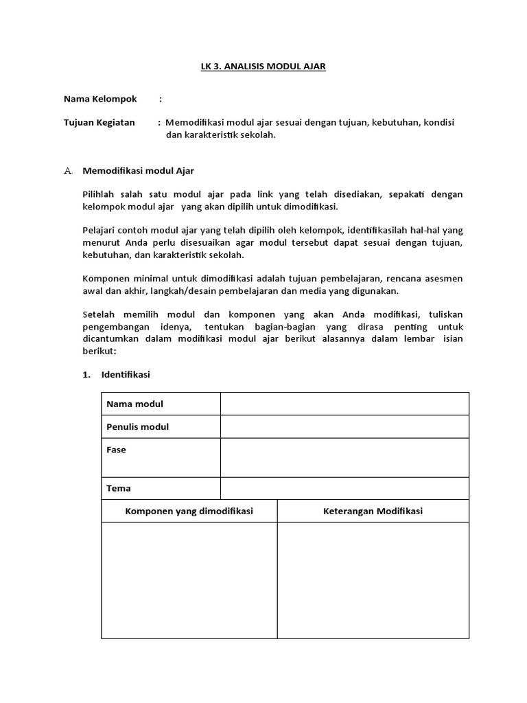 LK 03 - Analisis Dan Modifikasi Modul Ajar | PDF