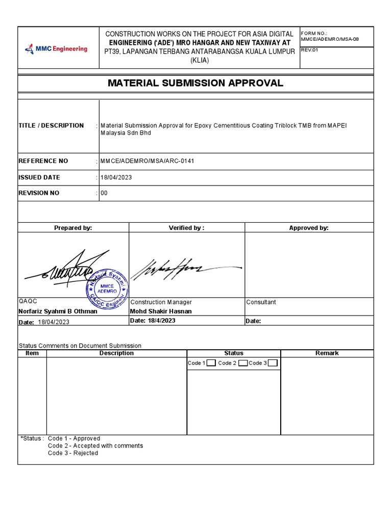 MSA-0141 Epoxy Cementitious Coating Triblock TMB From MAPEI Malaysia ...