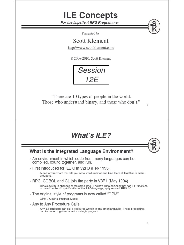 ILE Concepts (For The Impatient RPG Programmer) | PDF