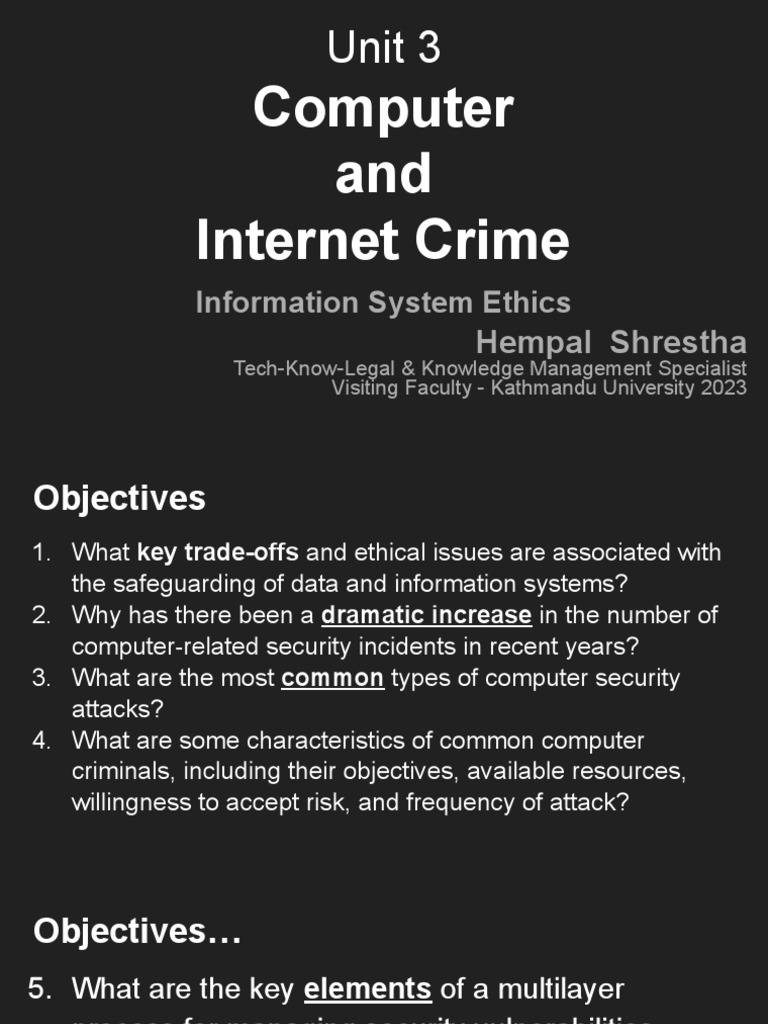Unit 03 Computer and Internet Crime - 2023 - 03 - 05 | PDF | Computer ...