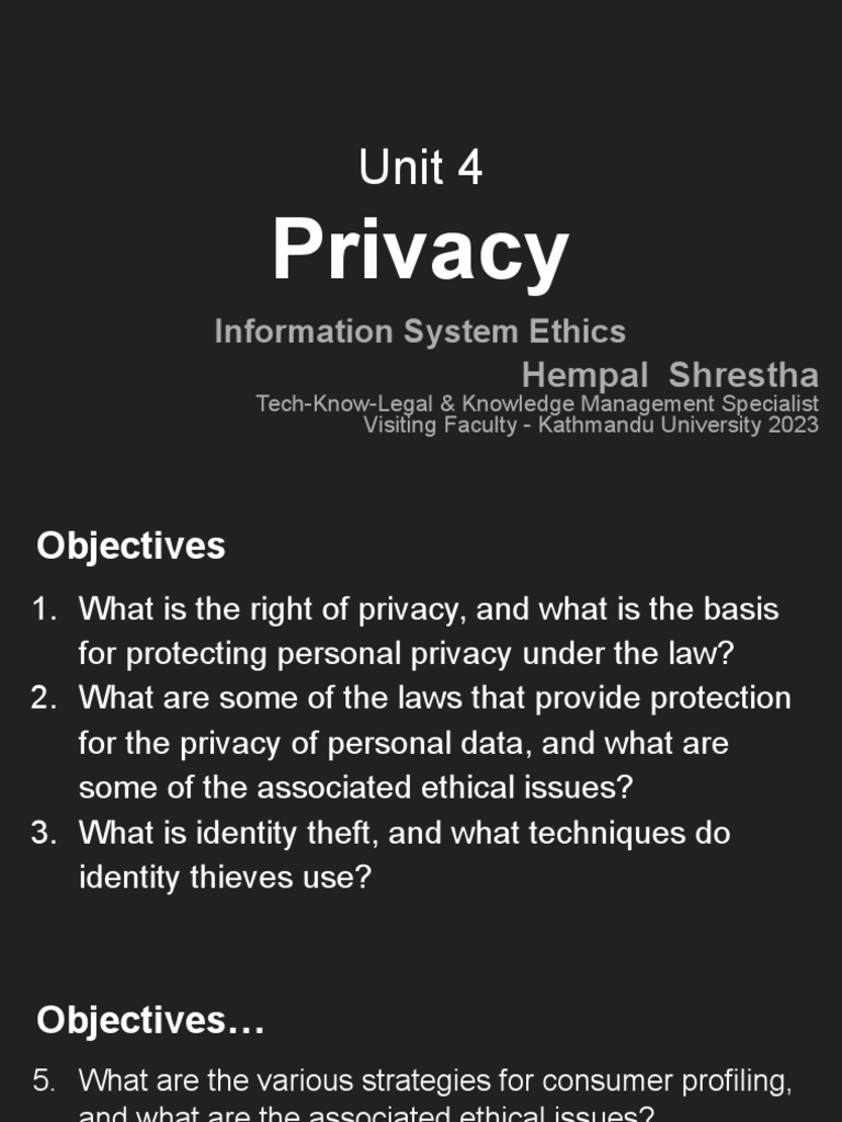 Unit 04 Privacy - 2023 - 05 - 19 | PDF | Privacy | Machine Learning