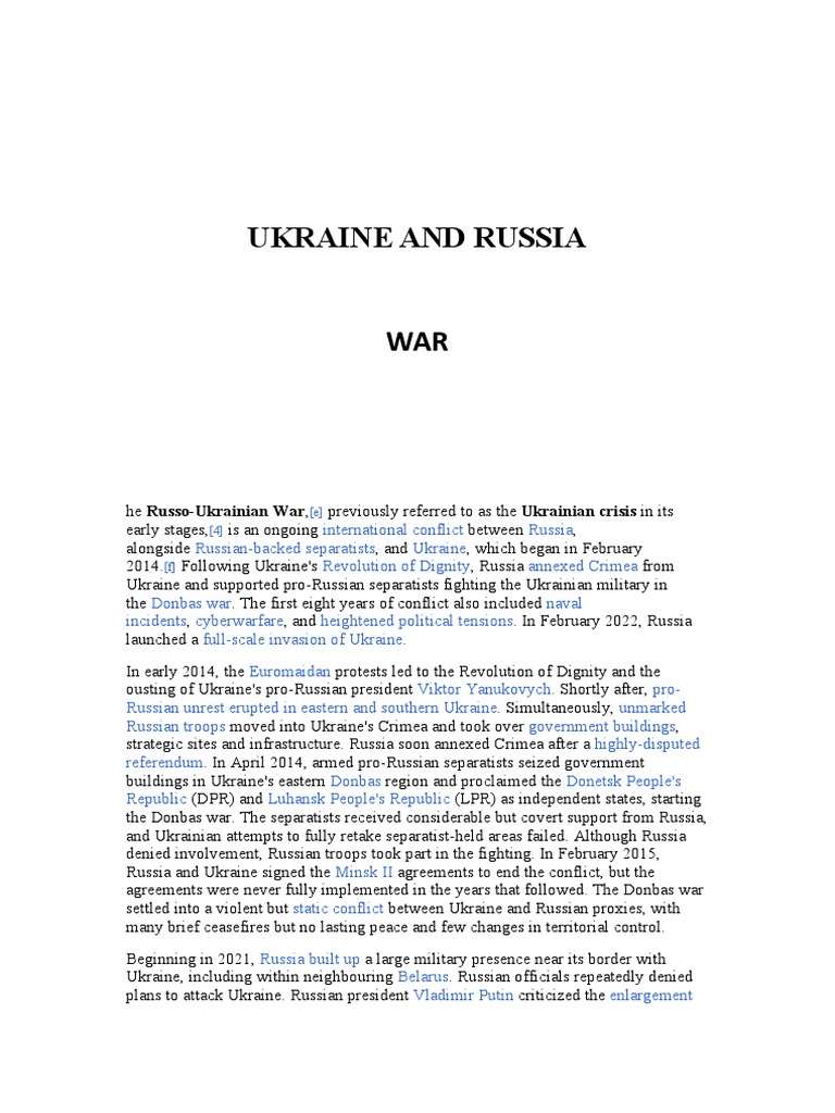 Ukraine and Russia War 2022-2023 Updates | PDF | Annexation Of Crimea ...
