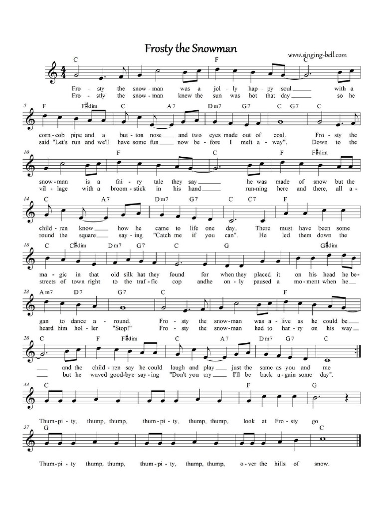 Frosty-The-Snowman - Violin Easy | PDF