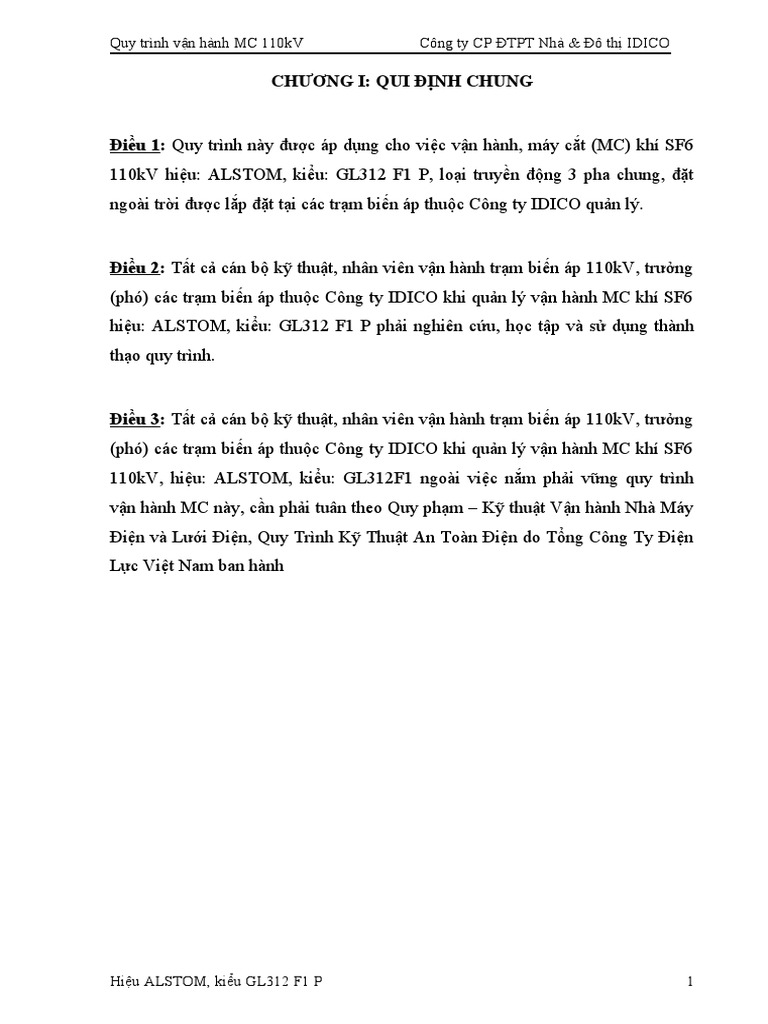 QTVH MC 110kv Alstom Idico | PDF