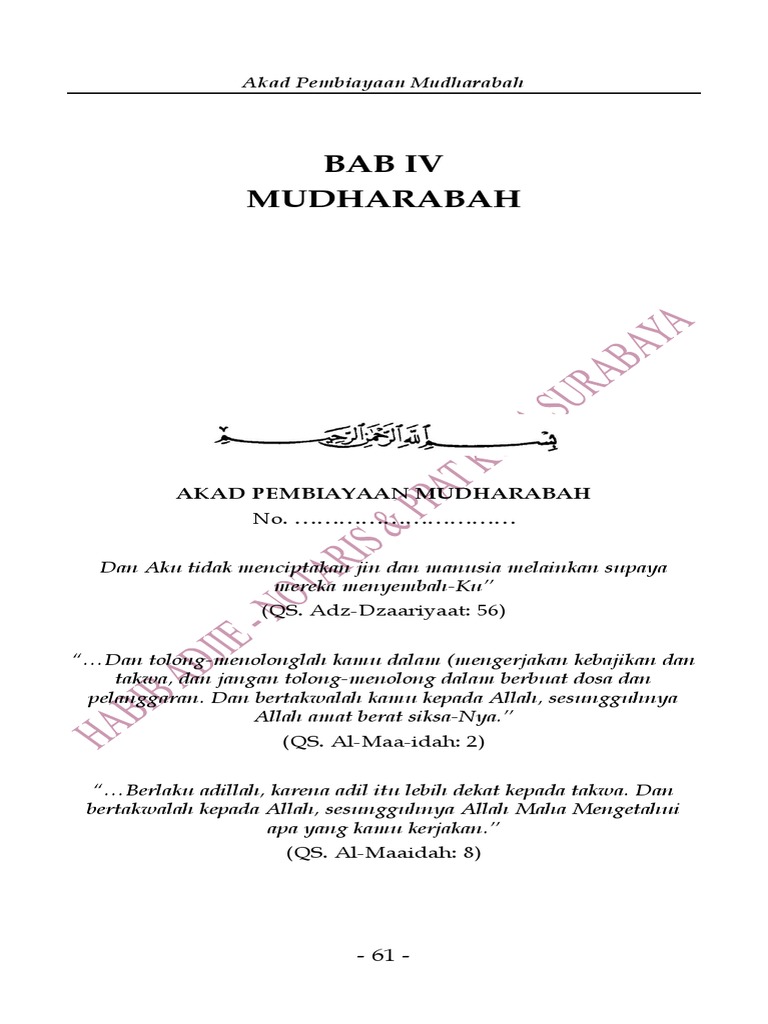 4 - Akad Mudharabah | PDF