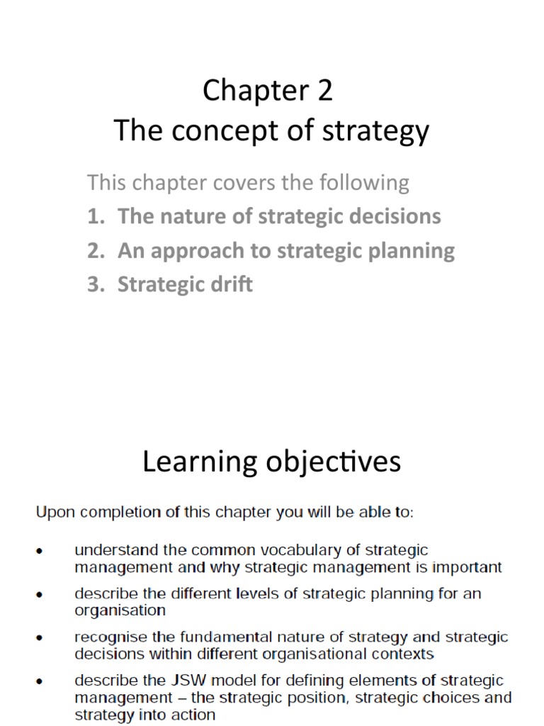 Chapter 2 Concept of Strategy | PDF | Strategic Management | Strategic Planning
