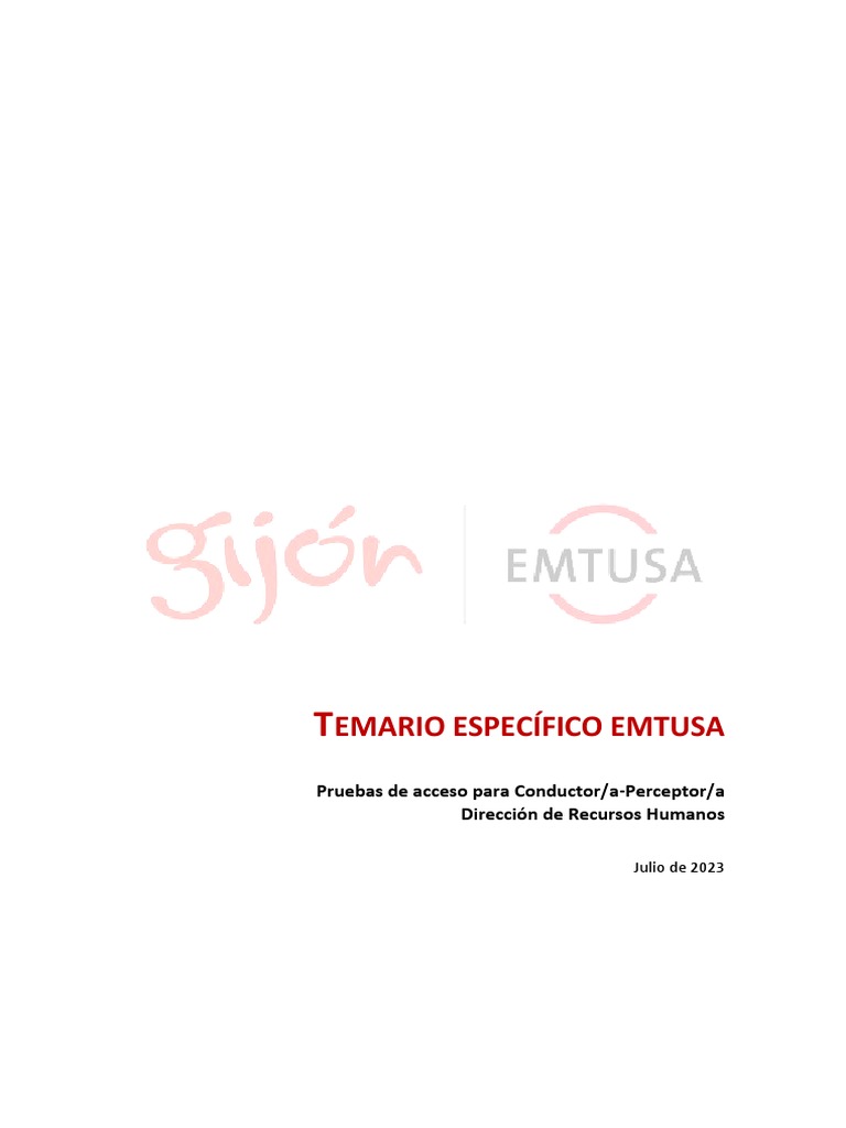 Pruebas de acceso EMTUSA 2023 | PDF