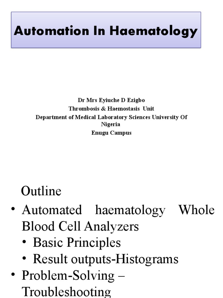 Automation in Haematology 5-1 | PDF | Clinical Medicine | Hematology