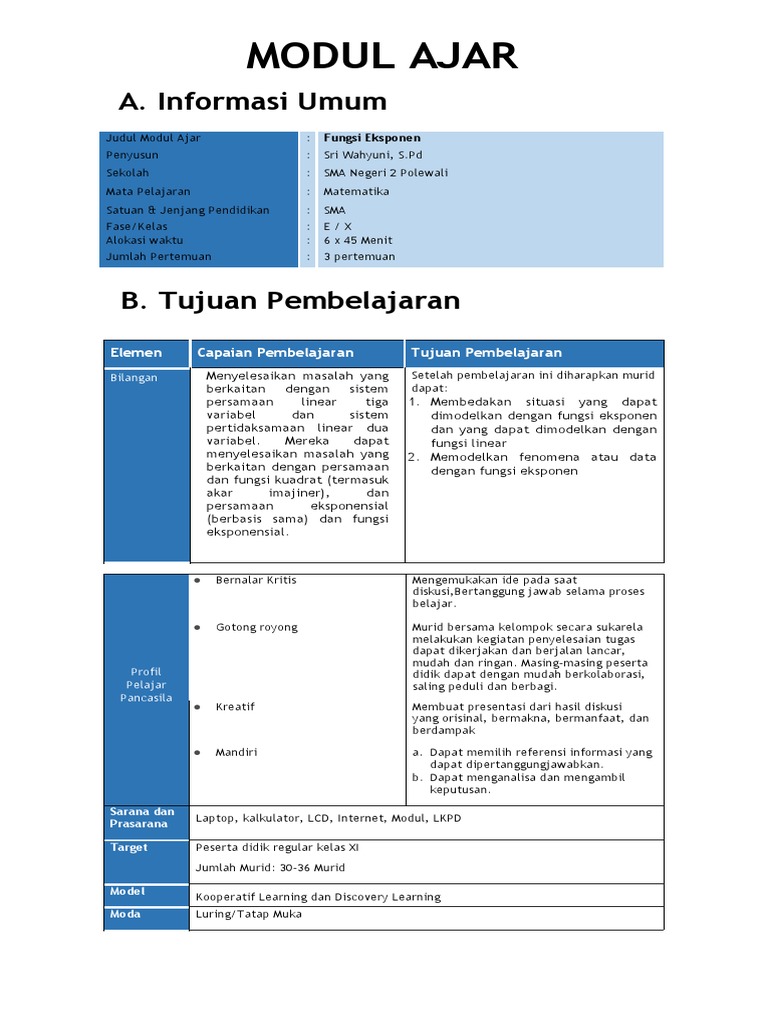 Modul Ajar SPLTV | PDF