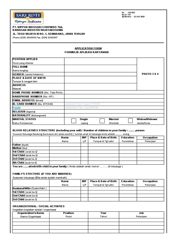 Form HR 002 | PDF