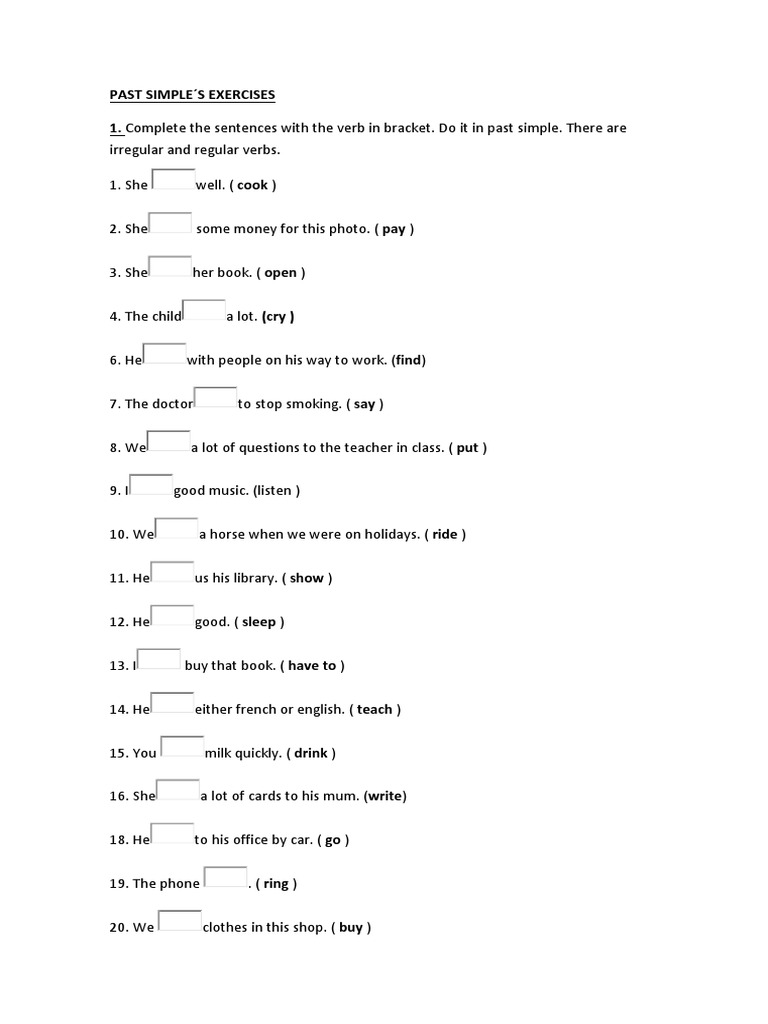 PAST SIMPLE Exercises | PDF