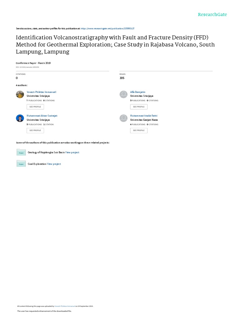 Volcanostratigraphic Rajabasa FFD | PDF | Volcano | Types Of Volcanic Eruptions